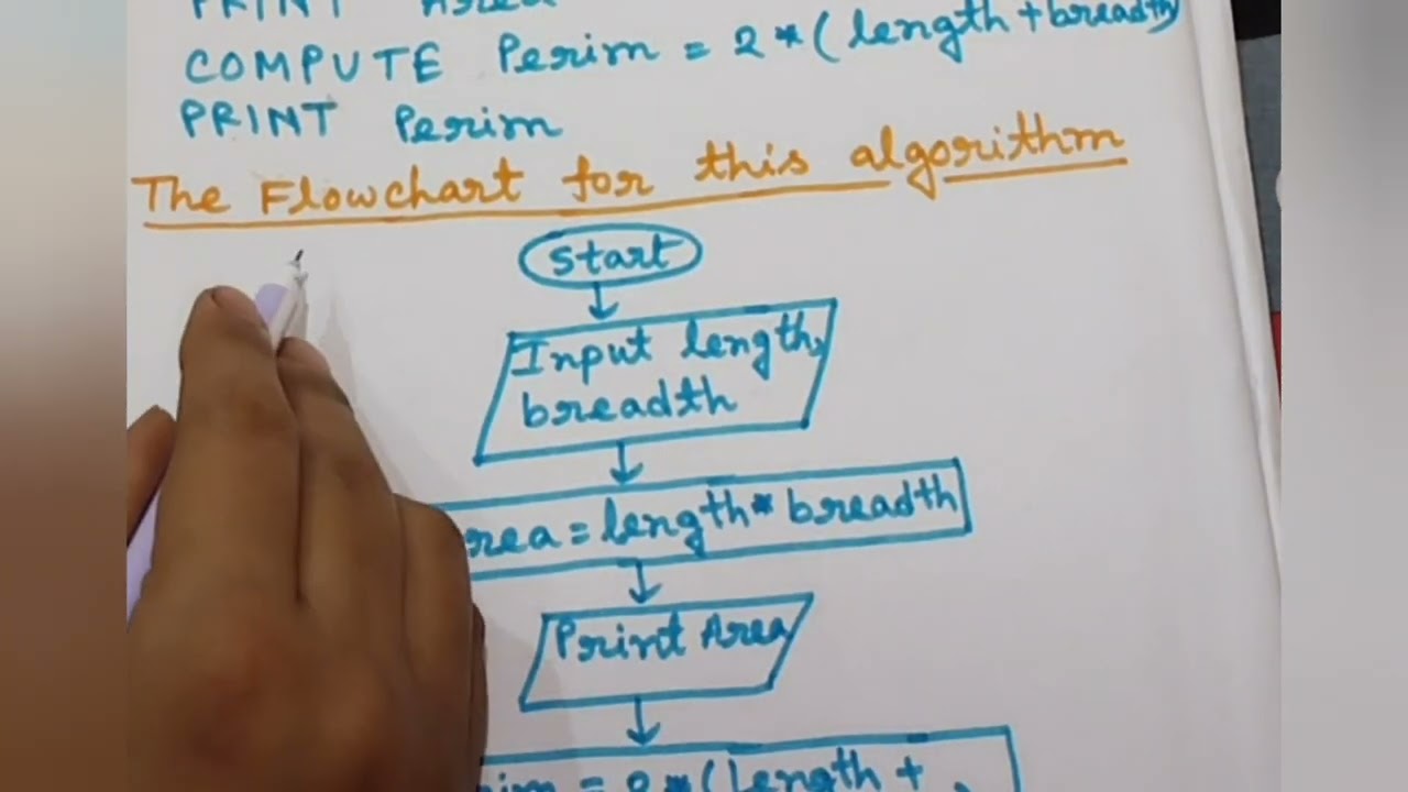 Algorithm to Find Area & Perimeter of Rectangle | Pseudocode + Flowchart | Easy Explanation