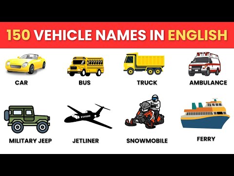 Transport Vehicles Vocabulary ๐ | 150 Vehicle Names for Kids and Beginners