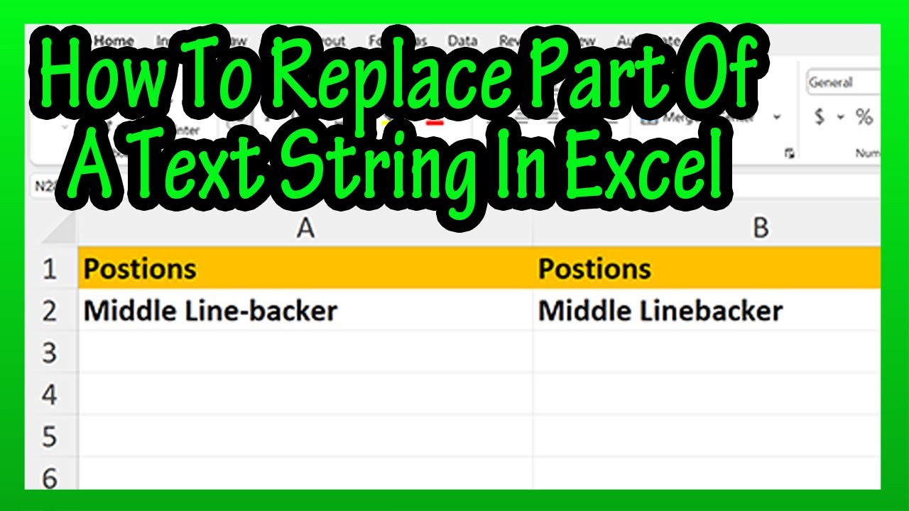 How To Replace Or Substitute Or Change Part Of A Text String In Excel Explained