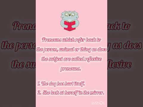 What is Reflexive Pronouns|Reflexive pronoun definition and examples#grammarforkids