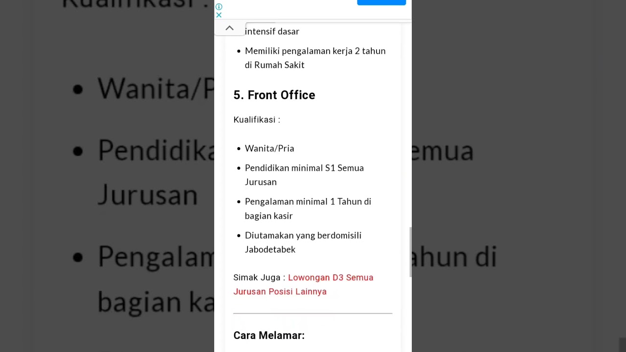 LOWONGAN KERJA! dibutuhkan perawat di RUMAH SAKIT PREMIER BINTARO #loker