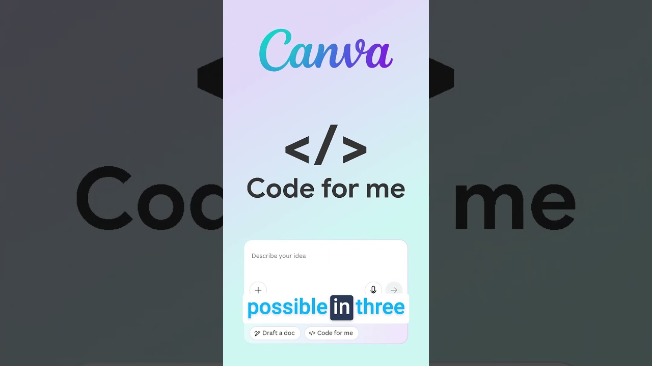 Canva's Code for me is Amazing