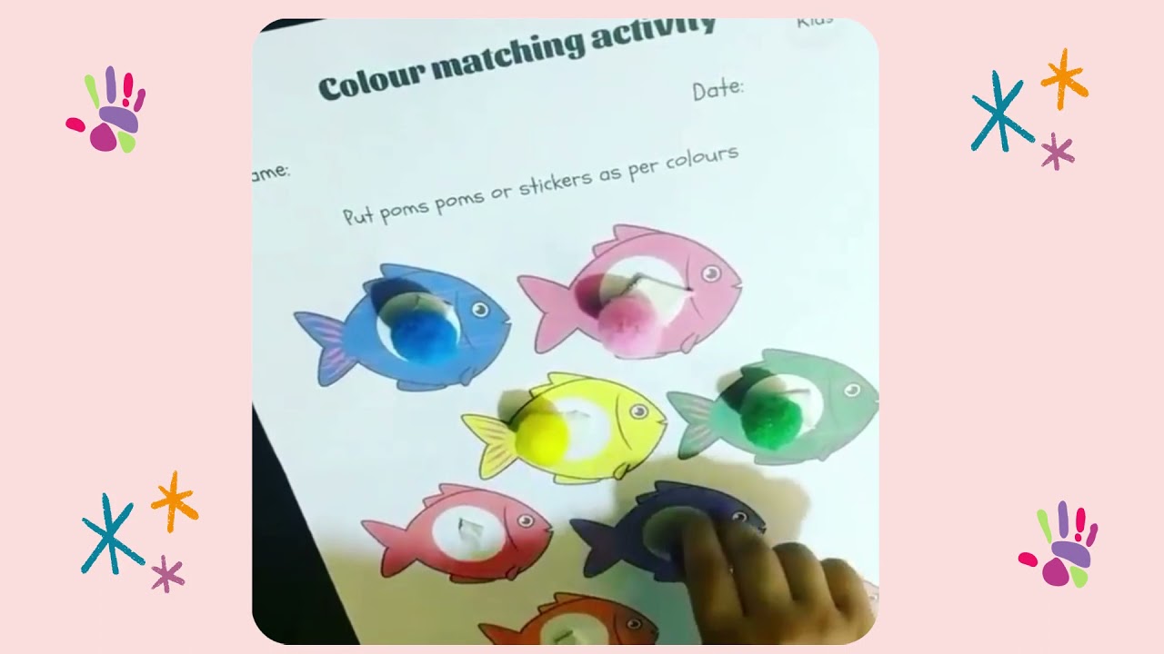 Free colour identification & matching printable worksheets for toddlers and preschoolers