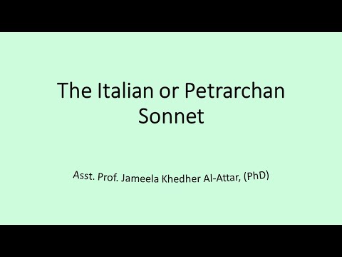 The Italian or Petrarchan Sonnet@PoetrywithJameela