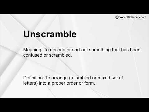 Unscramble Meaning