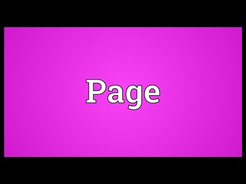 Page Meaning