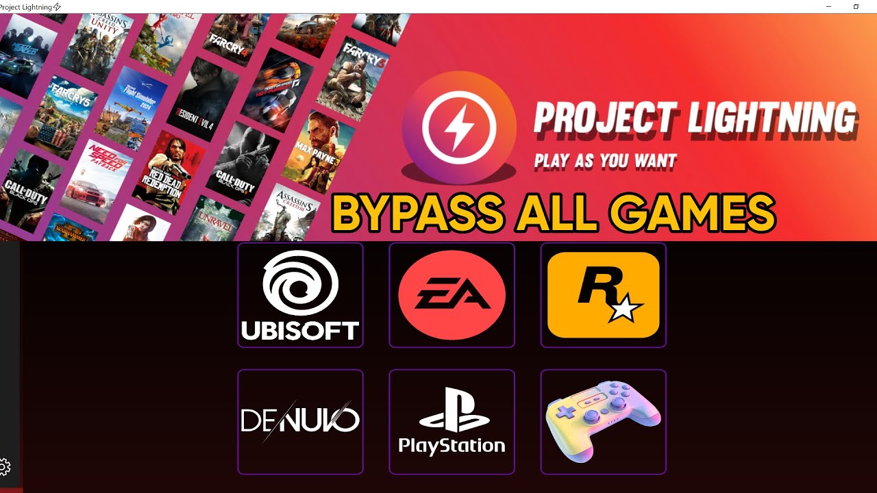 PROJECT LIGHTNING how to bypass all steam games شرح برنامج كسر حماية الالعاب بروجكت لايتنينك.