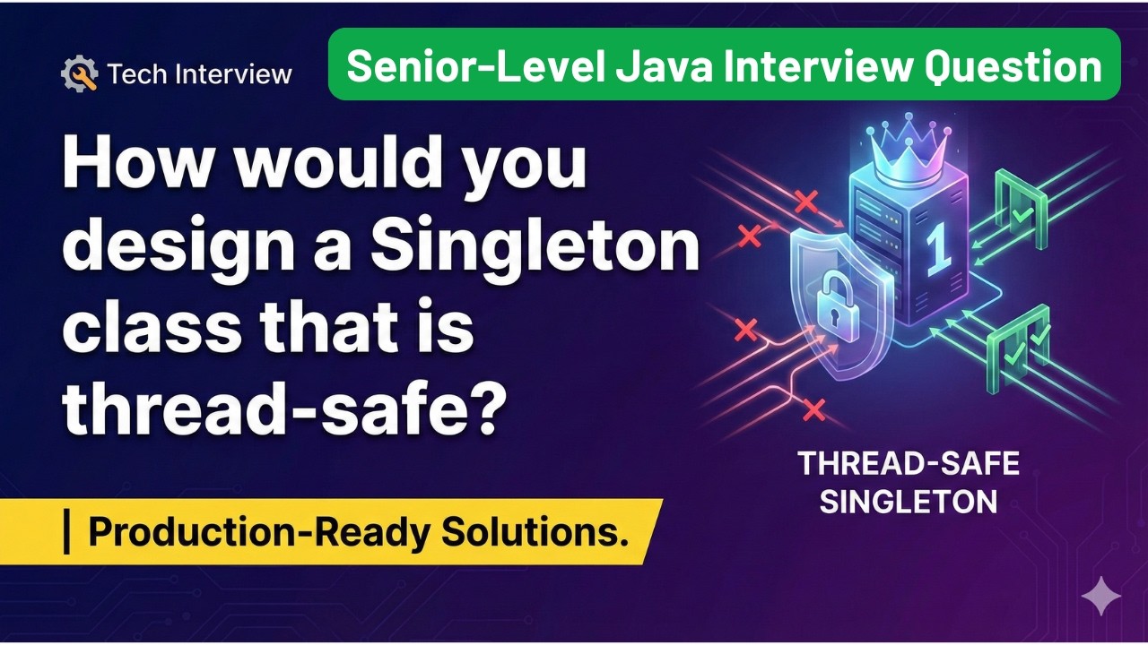 Design a Thread Safe Singleton Class in Java | Enum Singleton | Static Holder Pattern | Interview QA