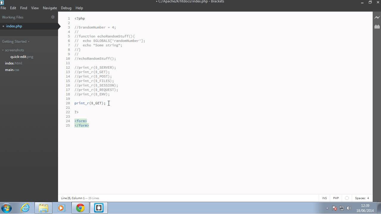 Php Tutorial - $ GET, query strings and forms