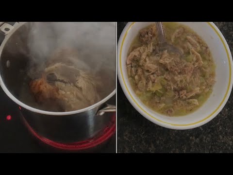 making good HOMEMADE “chicken soup” from sam’s club rotisserie chicken