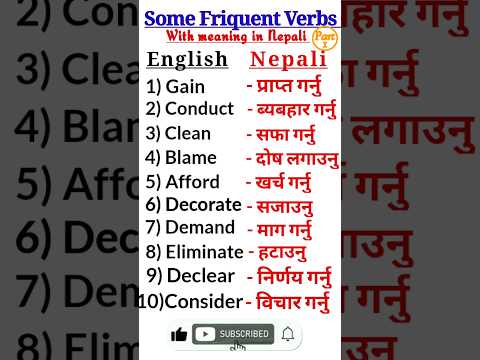 Daily use English Words with meaning in Nepali (part-1)।दैनिक प्रयोग हुने अंग्रेज़ी शब्दहरु #Shorts