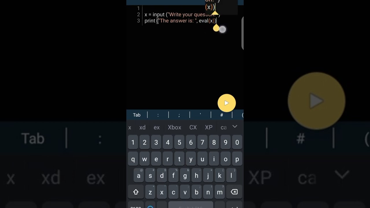 eval() function in python | #python #coding #function #shorts #shortvideo #ytshorts
