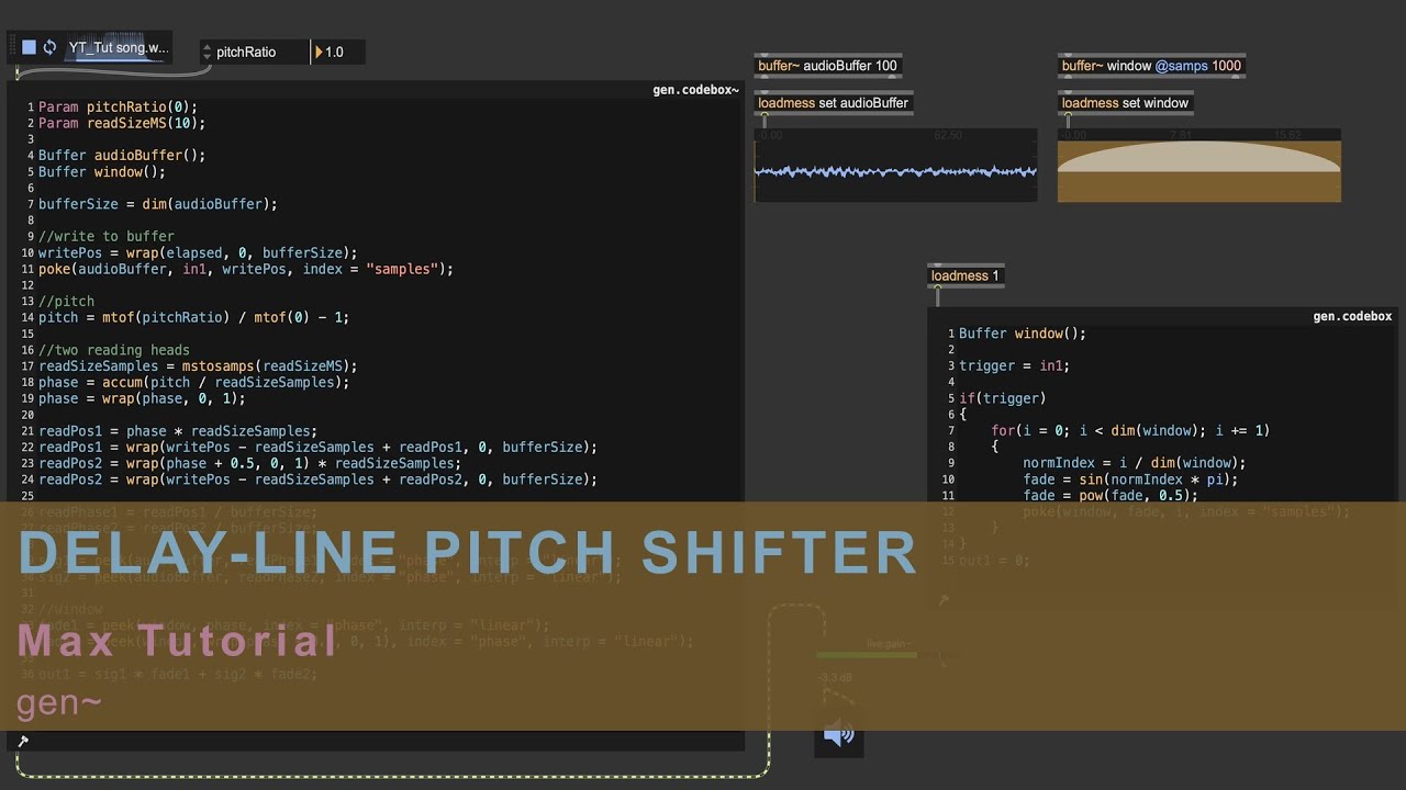 Delay Line Pitch Shifter in Max/MSP (gen~ Tutorial)