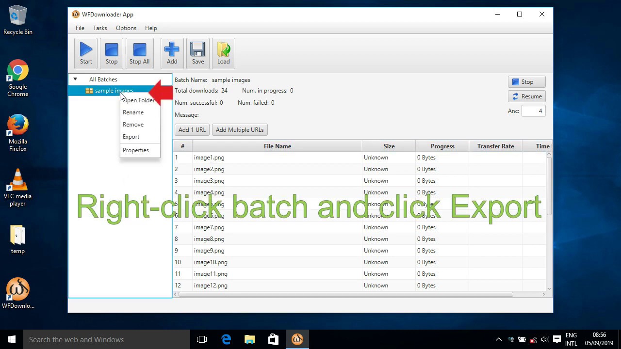 WFDownloader App Batch Export