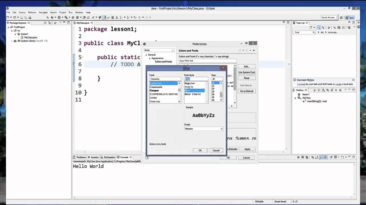 Creating First Java Project in Eclipse IDE java  tutorial 3