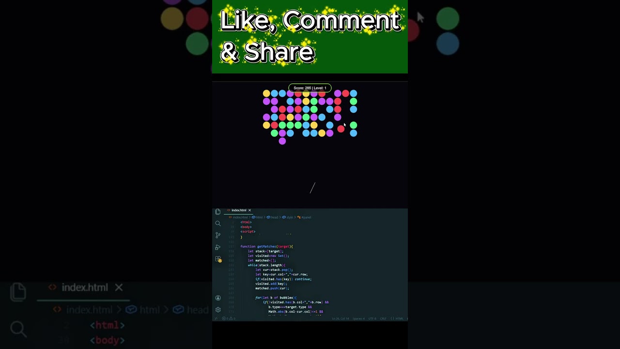 Bubble Shooter Game Using HTML CSS JavaScript #banglatutorial #coding #frontendcourse #BubbleShooter