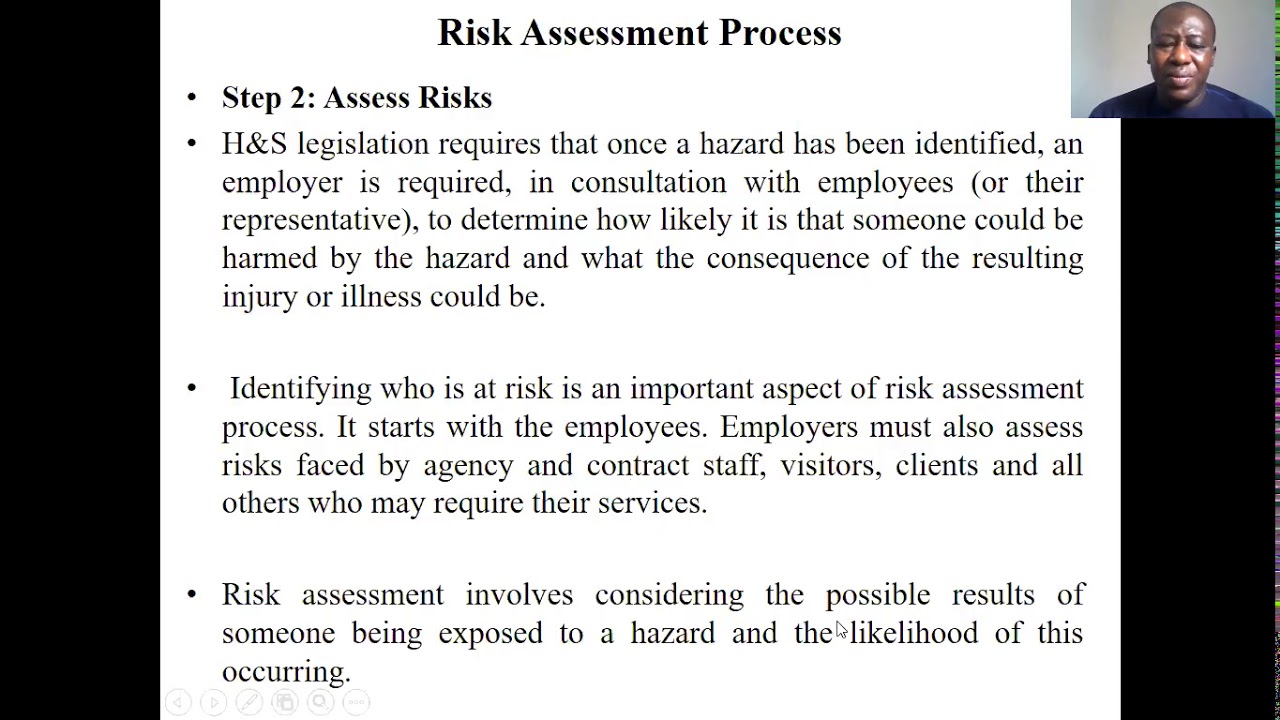 OCCUPATIONAL HEALTH AND SAFETY MANAGEMENT RISK ASSESSMENT PROCESS Lecture 3