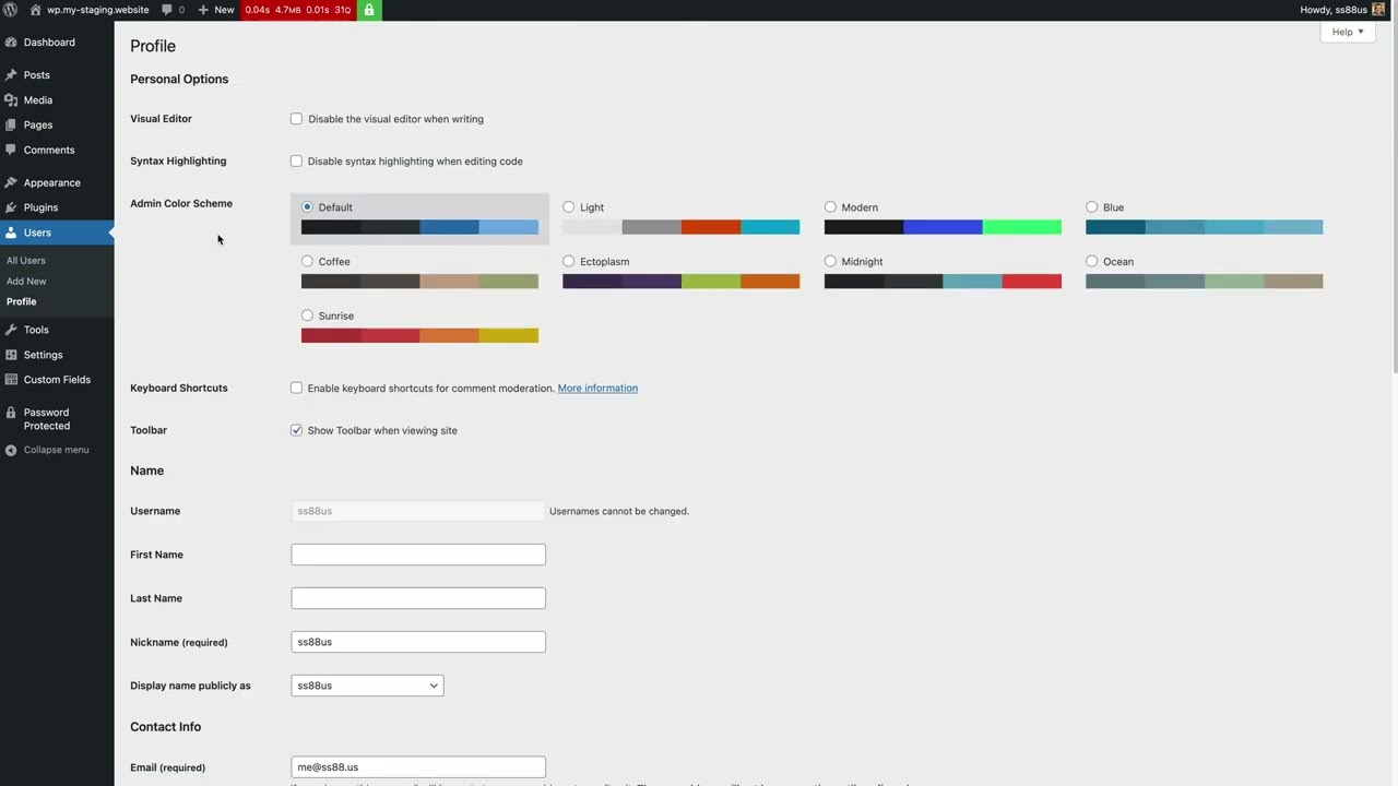 View User Metadata WordPress Plugin