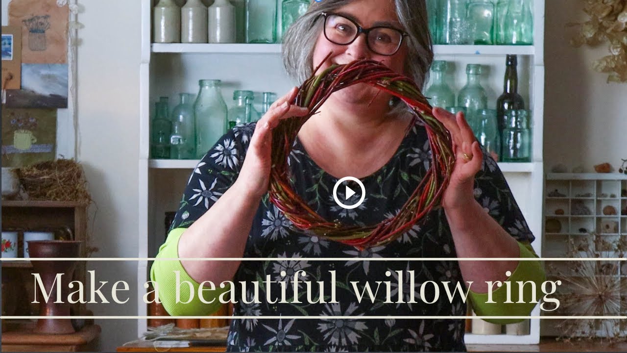 Making a willow wreath base from foraged materials