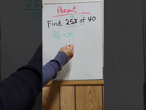 What Is 25% Of 40 = ? #shorts #percentage #percentageshorttrick #math #mathematic