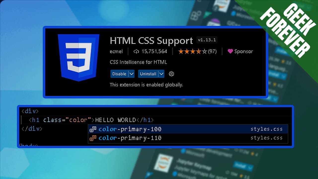 ⚙️Auto Class Suggestions - HTML CSS Support (VS Code Setup)