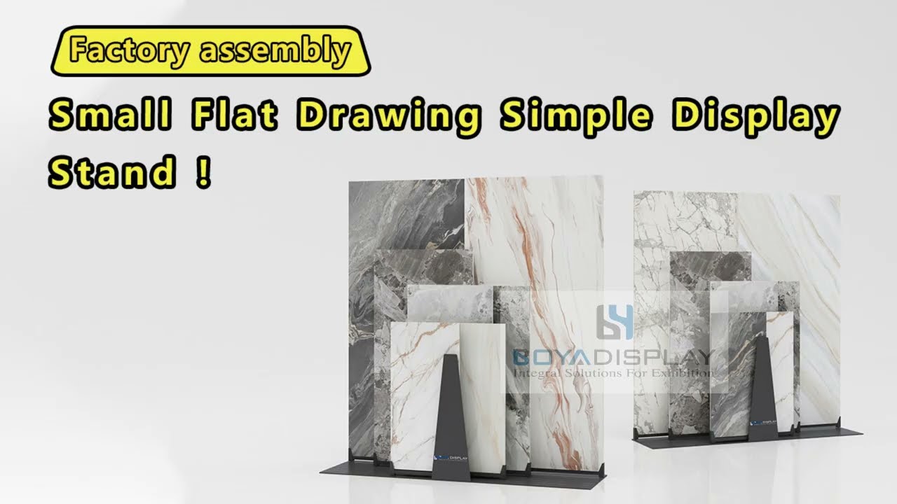 Flat push simple tile stone display stand - boyadisplays.com