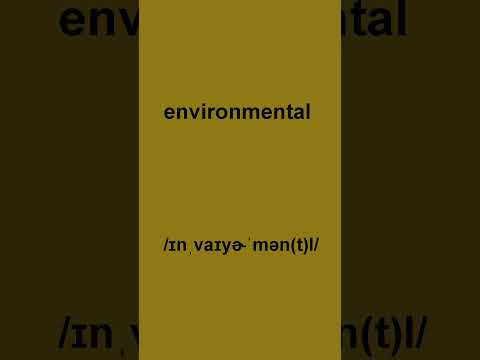 How to pronounce ENVIRONMENTAL in American English #spokenenglish #howtopronounce #americanenglish