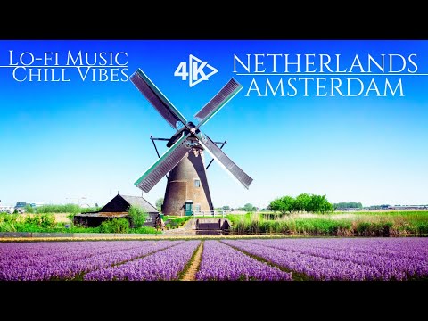 "Relaxing Walk in Amsterdam and the Netherlands | 4K UHD + Calm Lo-Fi Piano and Ambience"