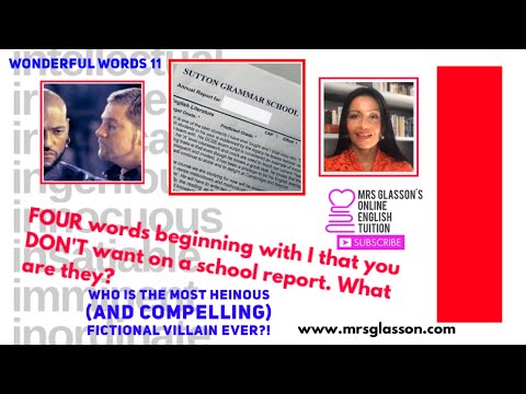 Wonderful Words Beginning With I! 11+ English. Free British English Vocabulary Lessons.