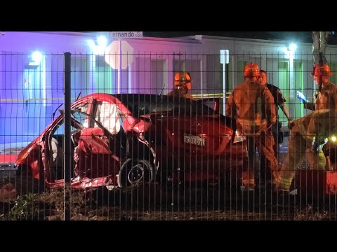 Expanded Traffic Collision Car Accident Glendale CA Glendale Fire Department San Fernando Rd