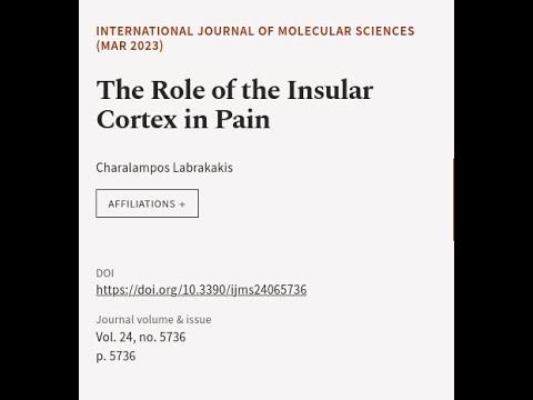 The Role of the Insular Cortex in Pain | RTCL.TV