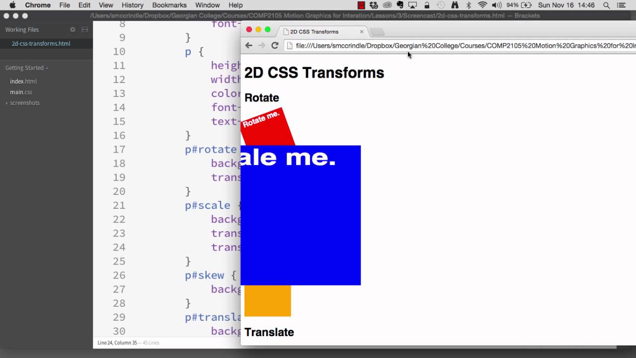 COMP2105 Module 3 - 2D CSS Transforms