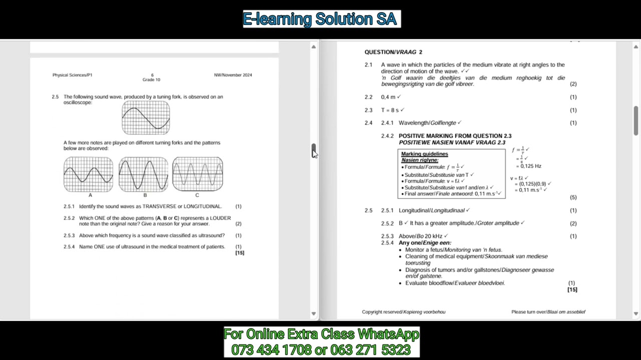 Grade 10 Physical Sciences Physics Term 4 | Final Exam Paper 1 of 2025