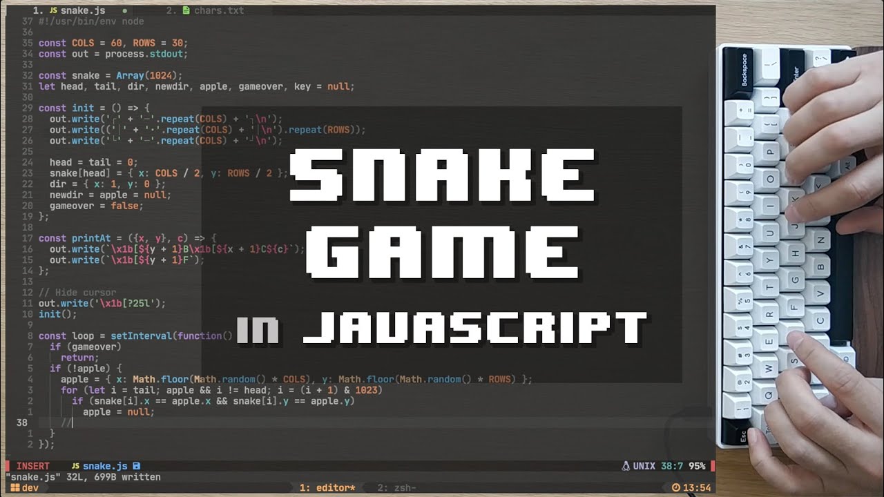 ASMR Programming: Snake Game, JavaScript - No Talking