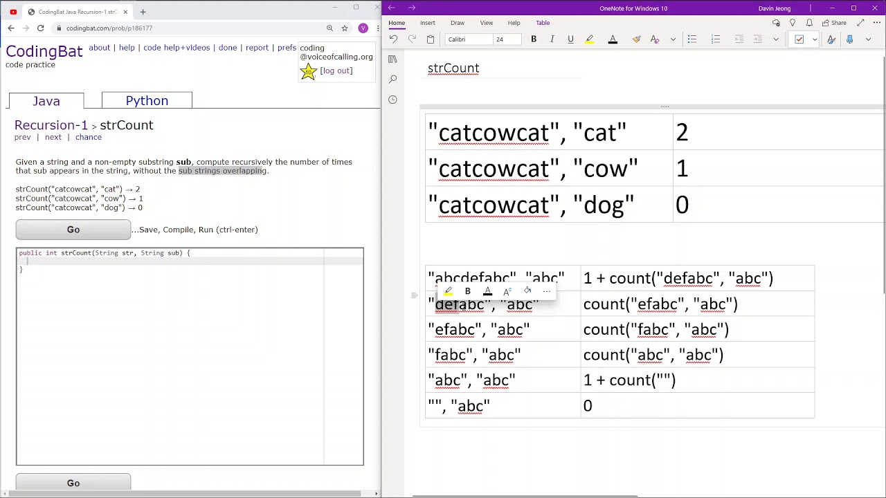 Recursion - 1 (strCount) Java Solution || Codingbat.com