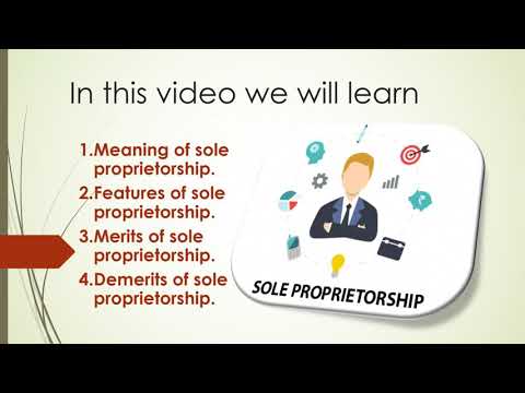 sole proprietorship in Hindi - sole proprietorship kya hota hai - explain sole proprietor - meaning