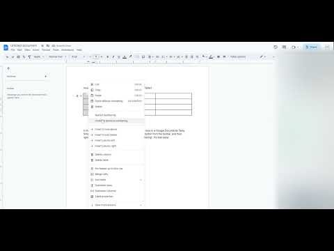 How to number rows in a Google Docs Table