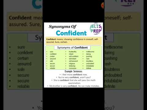 Synonyms of Confident ll IELTS vocabulary