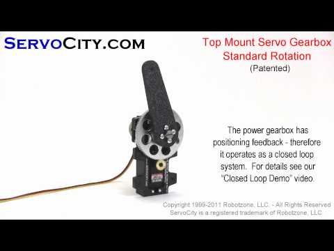 ServoCity.com Top Mount Servo Gearbox Standard Rotation