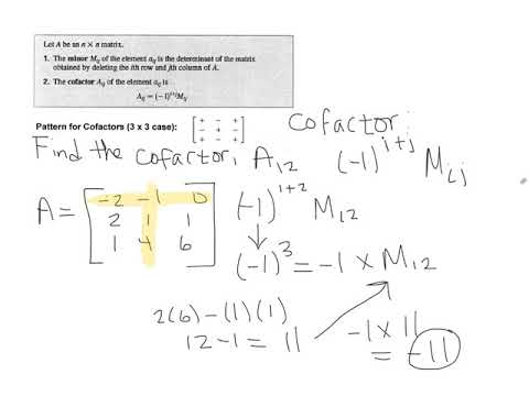 Find the Cofactor of a Matrix