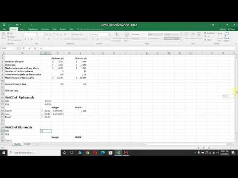 How to calculate WACC in an excel sheet