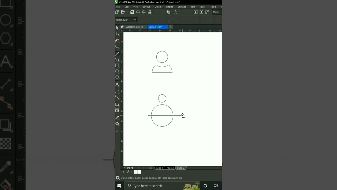 Create Contact Icon Easy Steps. #coreldrawtutorial #shorts #coreldraw