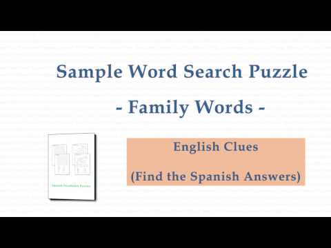 Sample Spanish Vocabulary Word Search Puzzle 2 Family