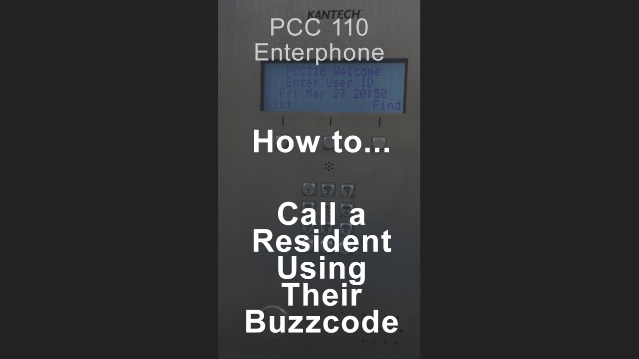 PCC 110: How To Call a Resident Using Their Buzz Code