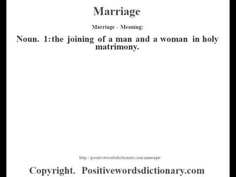 Marriage definition | Marriage meaning