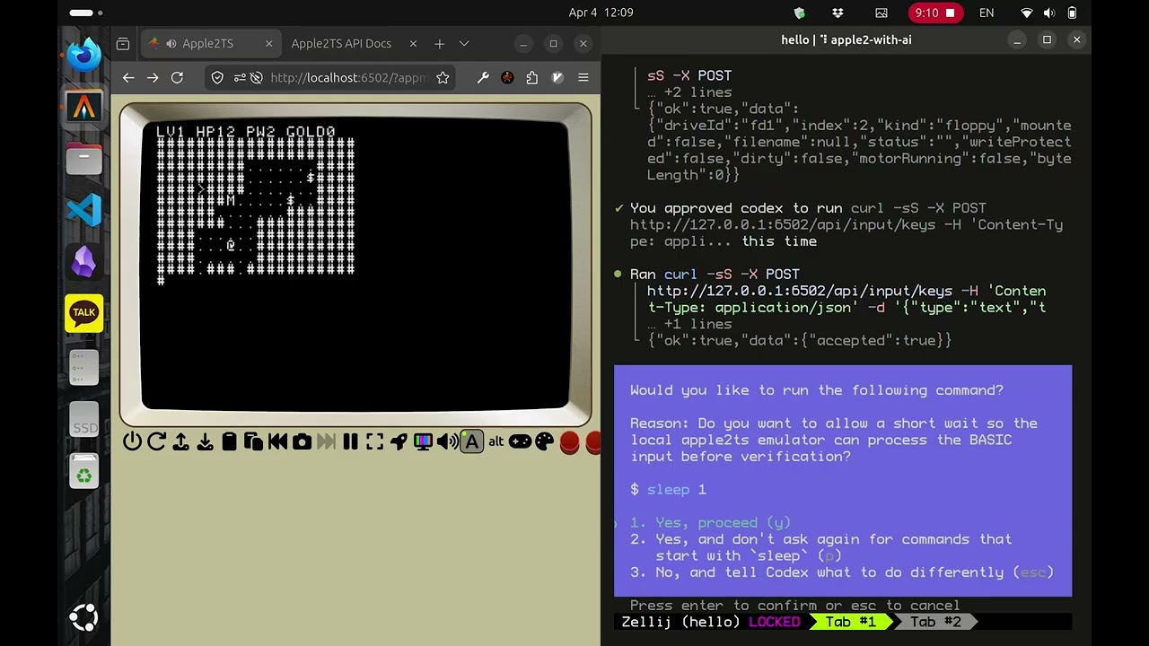 AppleSoft Basic Programming with AI Coding Agent - Rogue-like