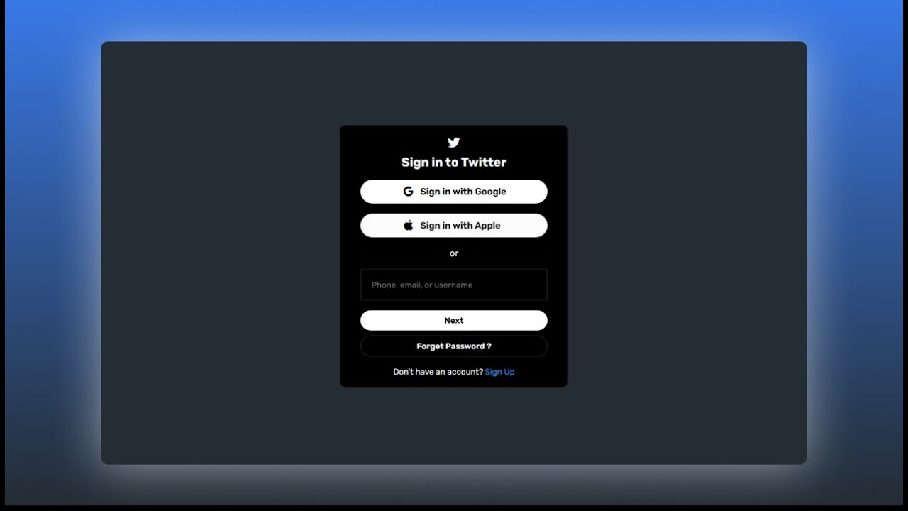 How to Create a Twitter Login Form Clone with HTML and CSS: Step-by-Step Tutorial | Source Code