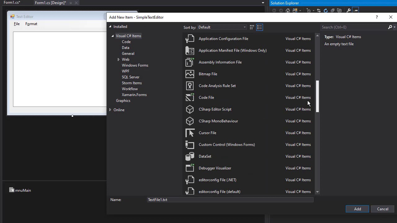 C# Projects for Beginners: Creating Text Editor 8/16