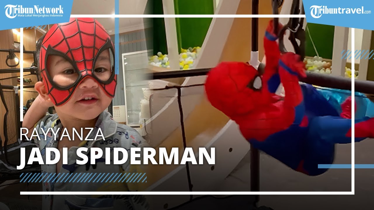 Tingkah Lincah Rayyanza Cosplay Spiderman, Pakai Kostum Lengkap Beserta ...