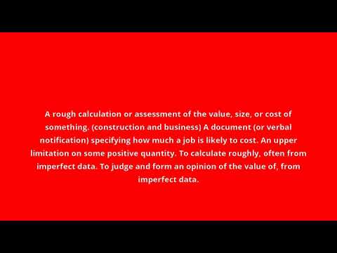 what is the meaning of estimate